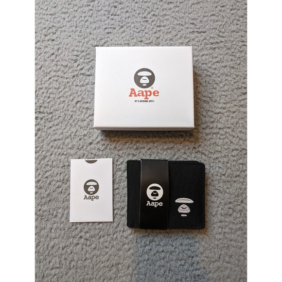A Bathing Ape | Bags | Bape Wallet Mens Black Nylon Bifold Ape Head Nib ...